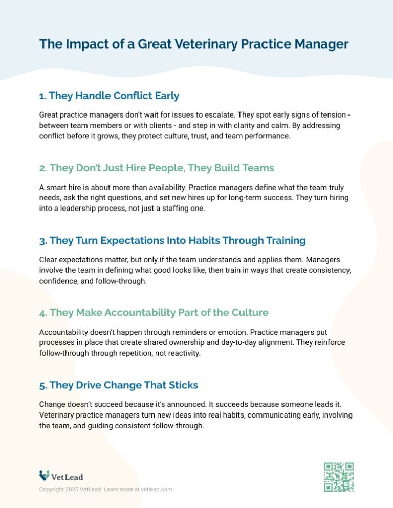 What Great Veterinary Practice Managers Actually Do - VetLead